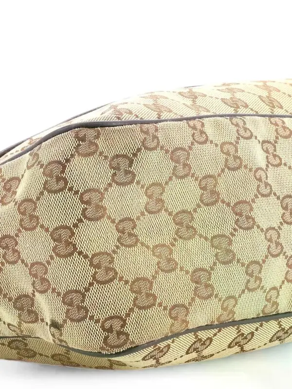 Gucci Web Strap Flap Messenger Gg Canvas Medium Crossbody Bag