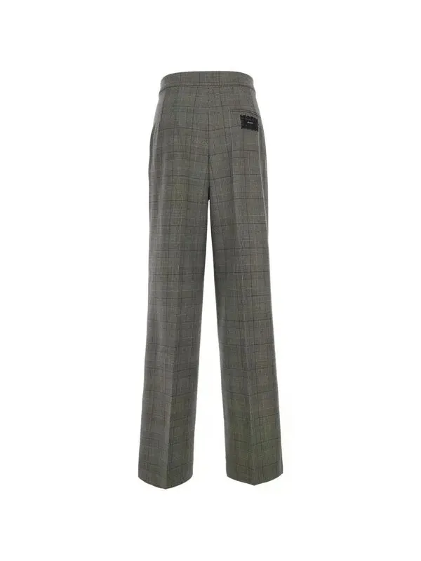 Pinko Check Pleated Trousers - Grey