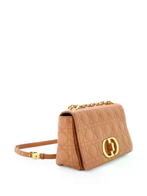 Dior Caro Bag Cannage Quilt Calfskin Medium Crossbody Bag - Brown