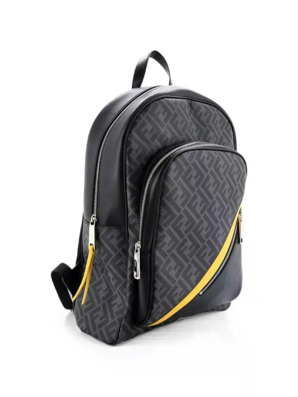 Fendi Front Pocket Zucca Coated Canvas And Leather Large Backpack