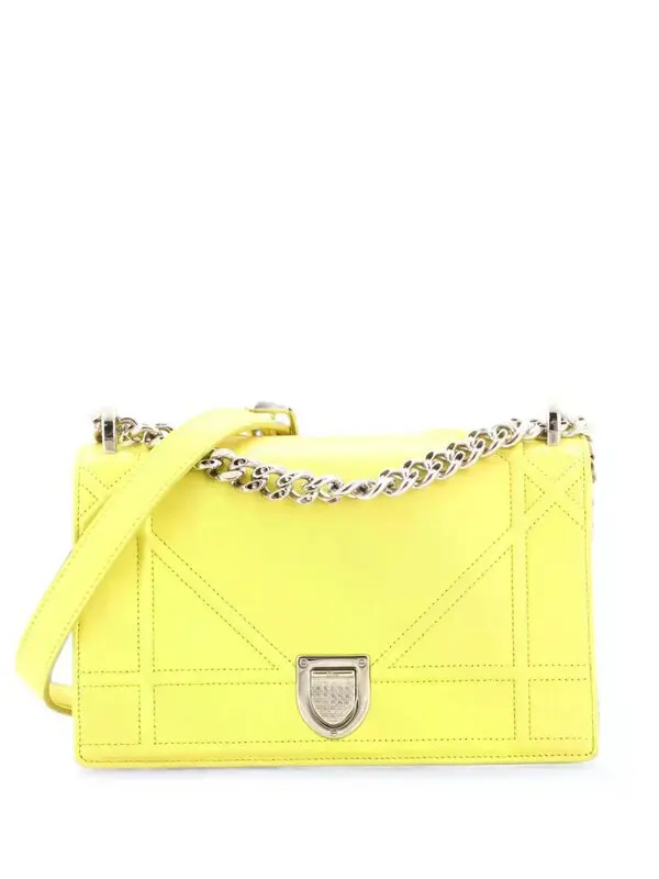 Dior Diorama Flap Bag Lambskin Small Crossbody Bag - Yellow