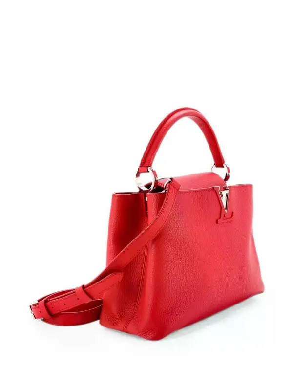 LOUIS VUITTON Capucines Bag Leather Pm Satchel - Red