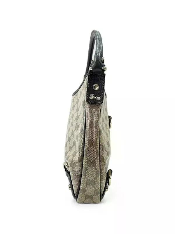 Gucci 2000s Abbey Gg Crystal Shoulder Bag - Neutrals