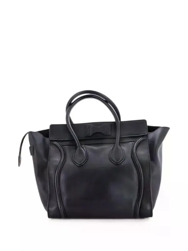 Celine Luggage Bag Smooth Leather Mini Tote Bag - Black