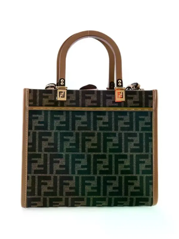 Fendi Sunshine Shopper Zucca Canvas Small Tote Bag