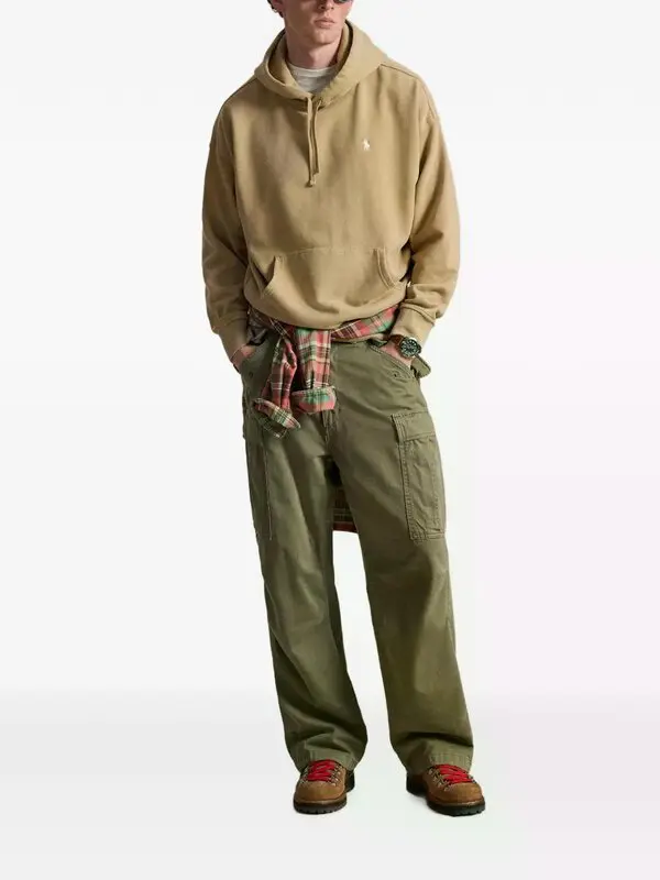 Polo Ralph Lauren Pony-embroidered Logo-print Hoodie - Neutrals