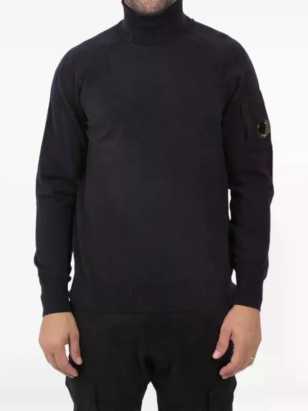 C.P. COMPANY Roll-neck Pocket Sweater - Blue