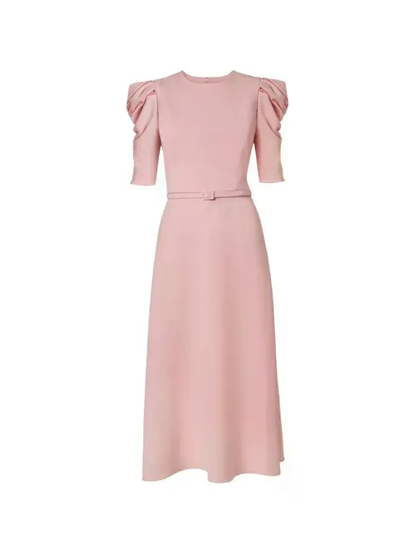 Carolina Herrera Puff-sleeve Midi Dress - Pink