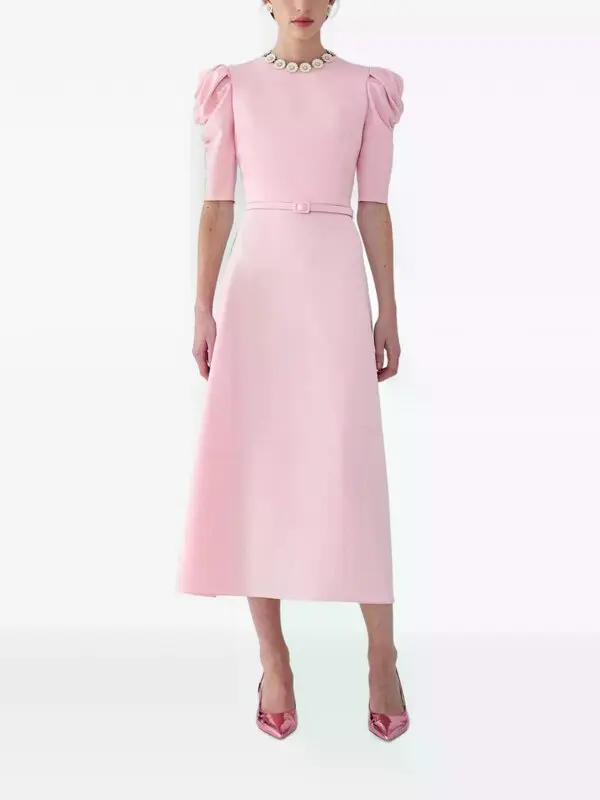 Carolina Herrera Puff-sleeve Midi Dress