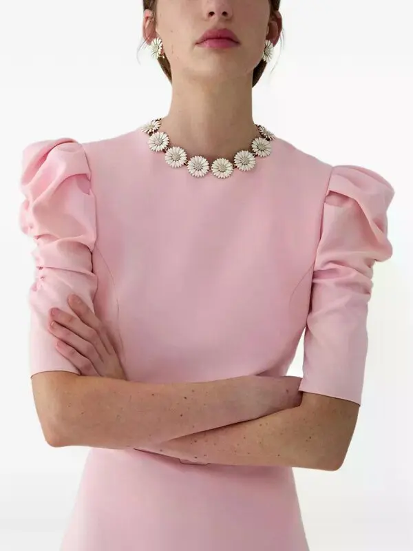 Carolina Herrera Puff-sleeve Midi Dress
