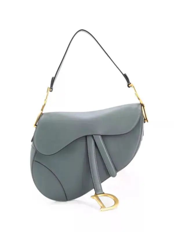 Dior Saddle Handbag Leather Medium Shoulder Bag - Green