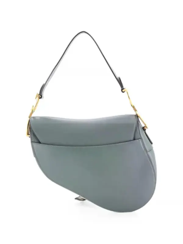Dior Saddle Handbag Leather Medium Shoulder Bag - Green