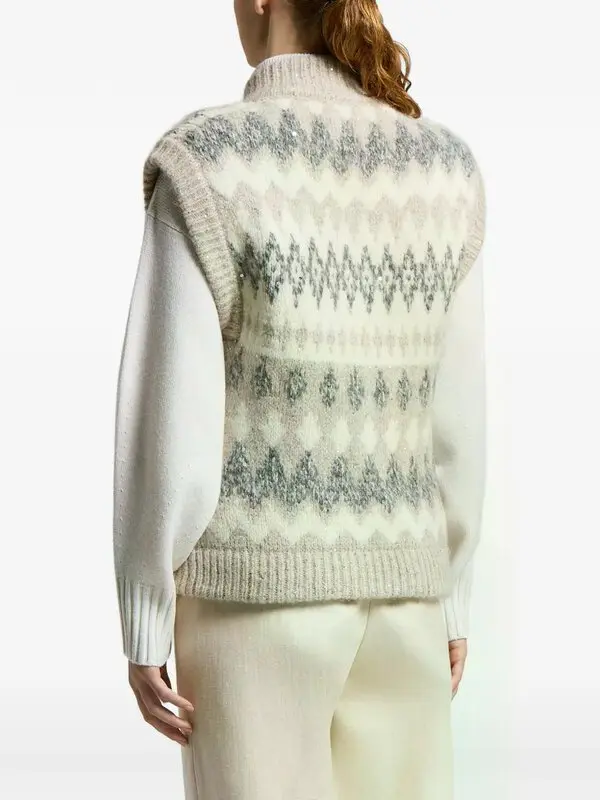 Peserico Sequin-embellished Waistcoat - Neutrals