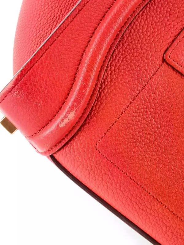 Celine Luggage Bag Grainy Leather Micro Tote Bag - Red