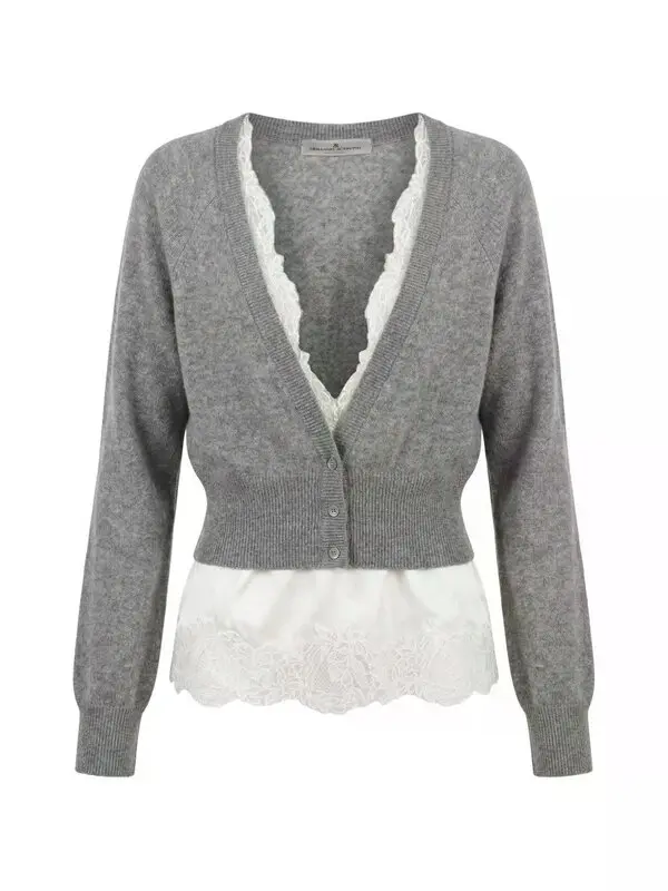 Ermanno Scervino Lace-trim Layered Cardigan - Grey