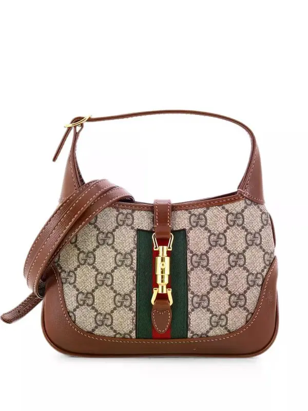 Gucci Jackie 1961 Gg Coated Canvas Mini Hobo Bag - Brown