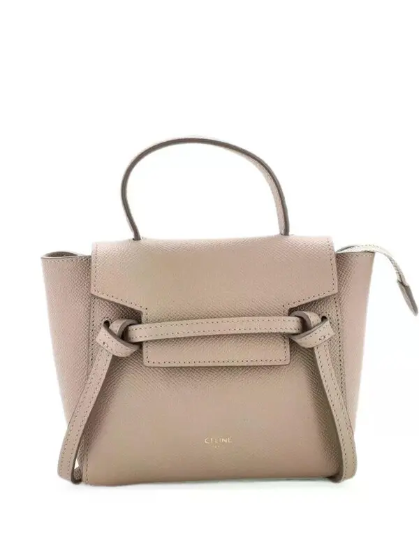 Celine Belt Bag Textured Leather Pico Shoulder Bag - Neutrals