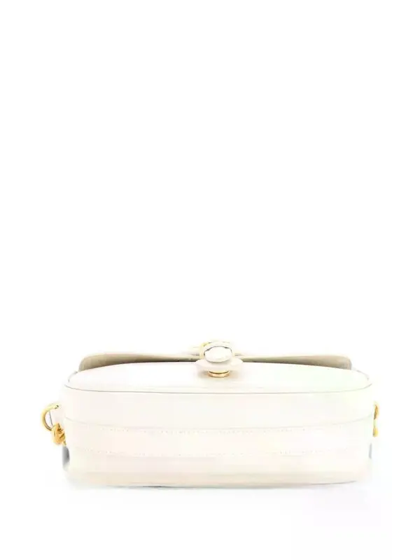 Dior Bobby Flap Bag Leather Medium Crossbody Bag - White
