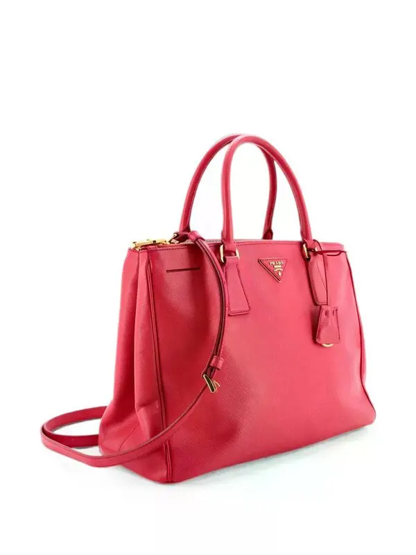 Prada Double Zip Lux Saffiano Leather Medium Tote Bag - Pink