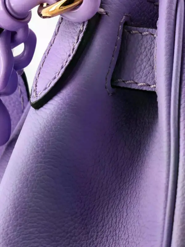 Versace La Medusa Top Handle Bag Leather Medium Satchel - Purple