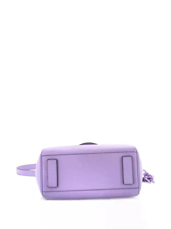 Versace La Medusa Top Handle Bag Leather Medium Satchel - Purple