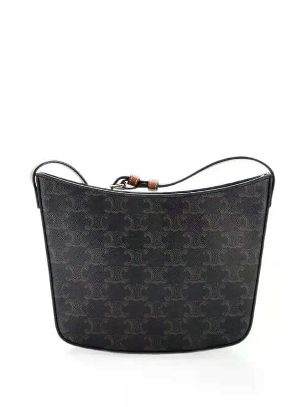 Celine Croque Triomphe Coated Canvas Medium Hobo Bag