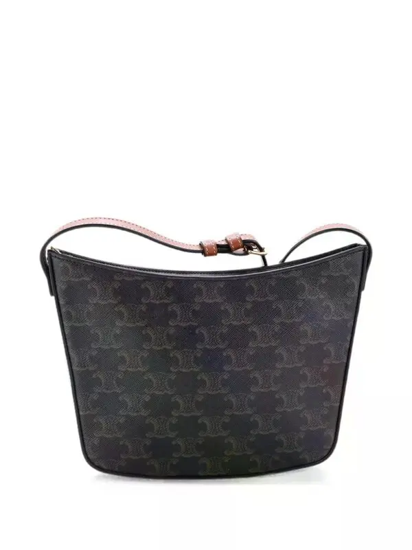 Celine Croque Triomphe Coated Canvas Medium Hobo Bag