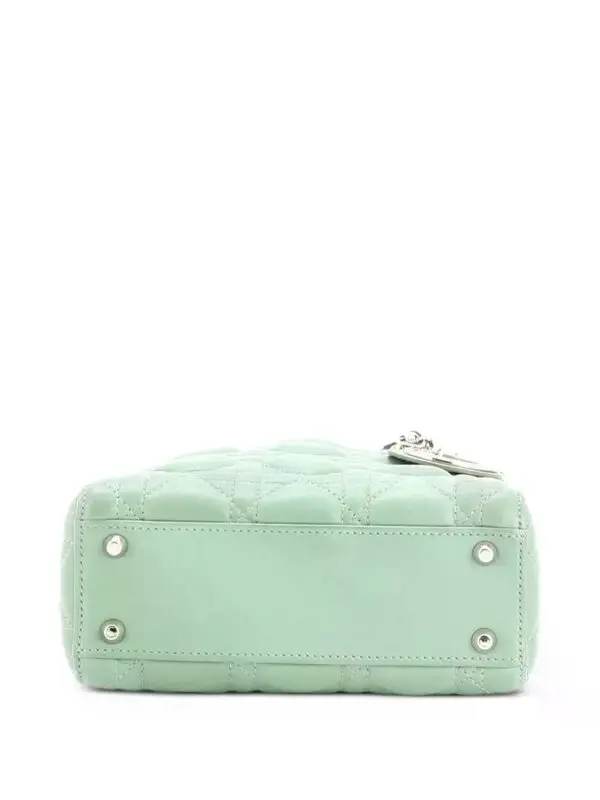 Dior Lady Chain Bag Cannage Quilt Lambskin Mini Satchel - Green