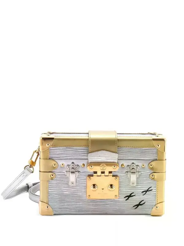 LOUIS VUITTON Petite Malle Handbag Epi Leather Clutch Bag - Silver