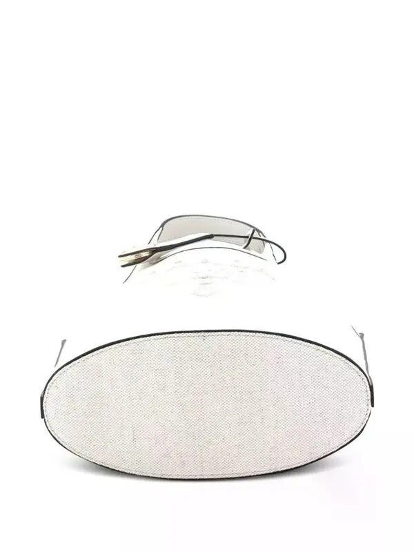 Prada Logo Tote Linen Blend Small Bucket Bag