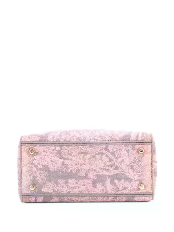 Dior Lady D-lite Bag Embroidered Canvas Medium Satchel - Pink