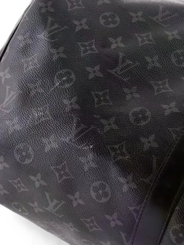 LOUIS VUITTON Keepall Bandouliere Bag Monogram Eclipse Canvas 55 Travel Bag - Black