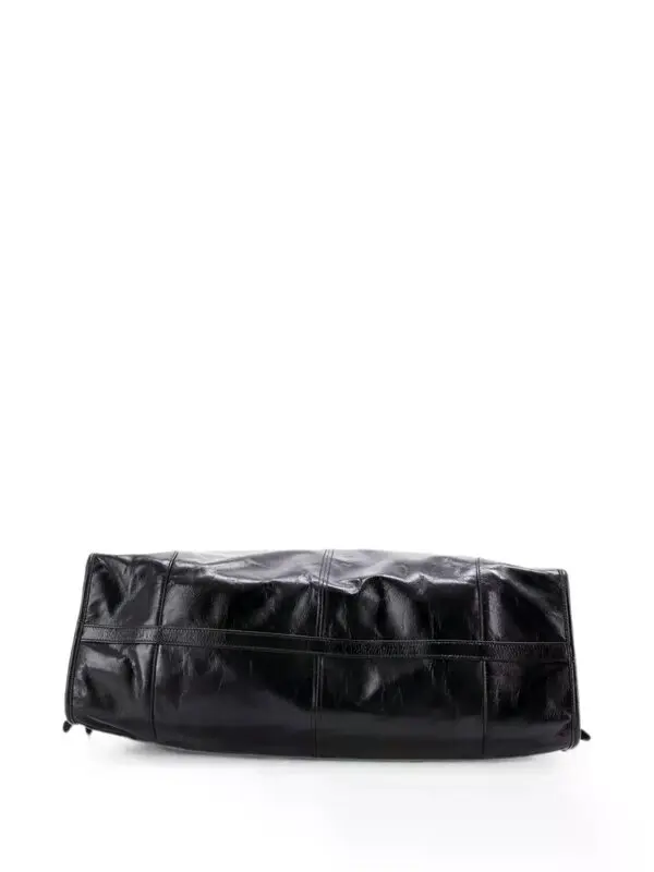 Prada Bonnie Handbag Vitello Shine Extra Large Tote Bag - Black