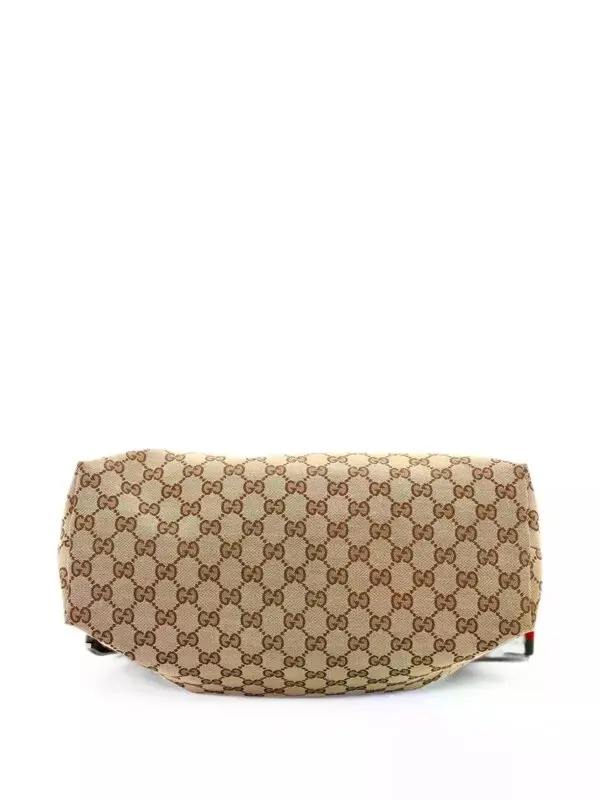 Gucci Web Strap Zip Messenger Bag Gg Canvas Medium Crossbody Bag