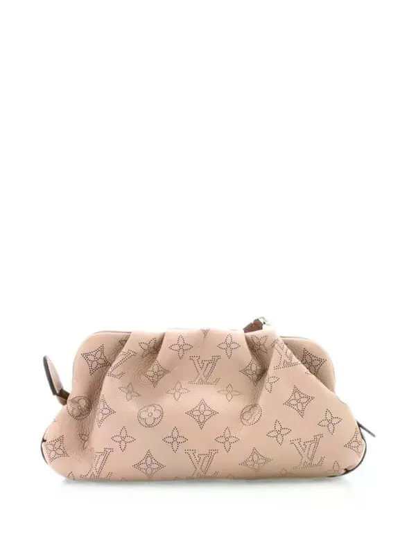 LOUIS VUITTON Scala Pouch Bag Mahina Leather Mini Clutch Bag - Neutrals