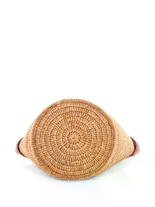 Celine Crecy Raffia With Leather Bucket Bag