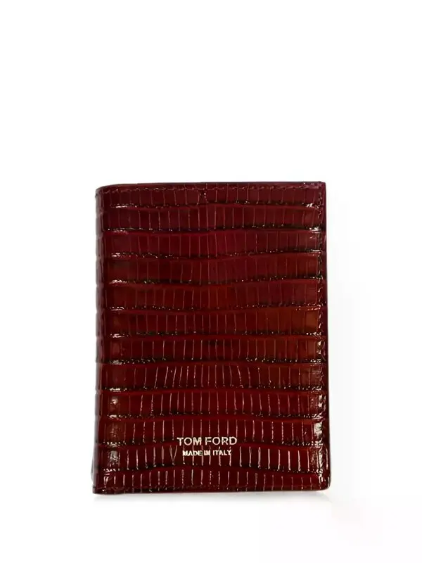TOM FORD Lizard-effect Clutch Bag - Red