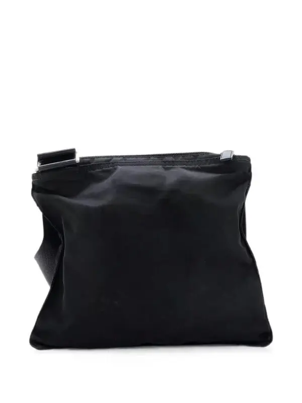 Prada Front Pocket Messenger Bag Tessuto Medium Crossbody Bag - Black