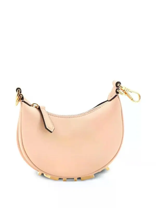 Fendi Fendigraphy Bag Leather Nano Hobo Bag - Neutrals