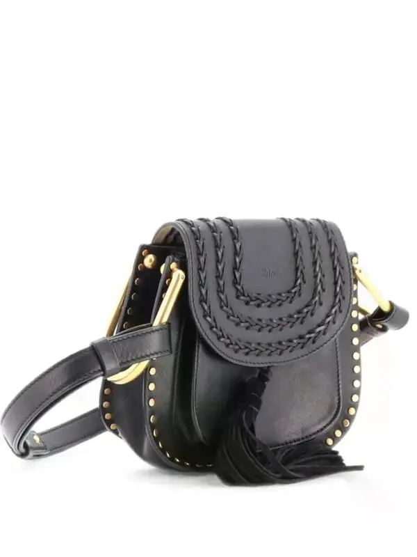 Chloé Hudson Handbag Whipstitch Leather Mini Crossbody Bag - Black