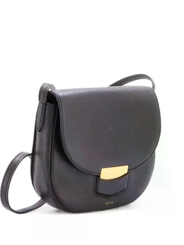 Celine Trotteur Grainy Leather Small Crossbody Bag - Grey