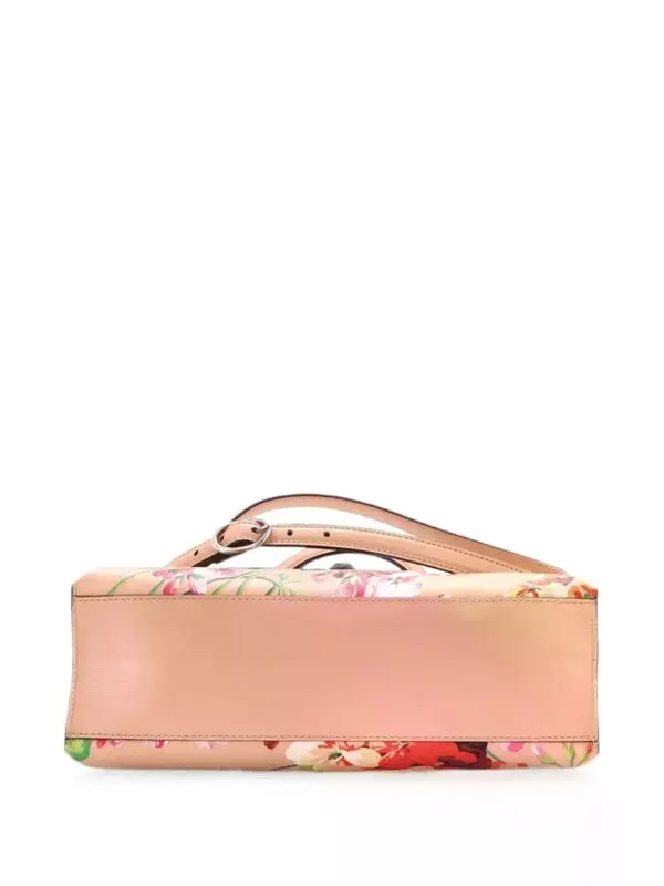 Gucci Bamboo Daily Top Handle Bag Blooms Print Leather Small Satchel