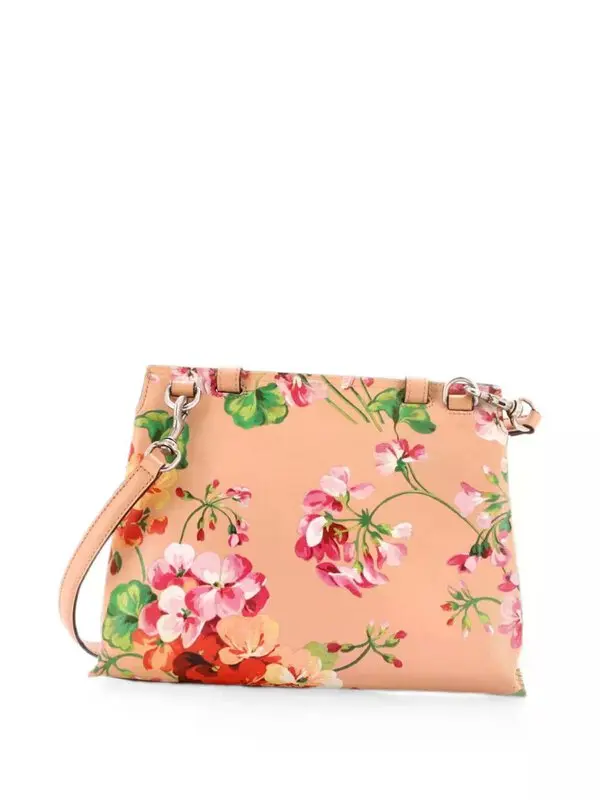 Gucci Bamboo Daily Top Handle Bag Blooms Print Leather Small Satchel