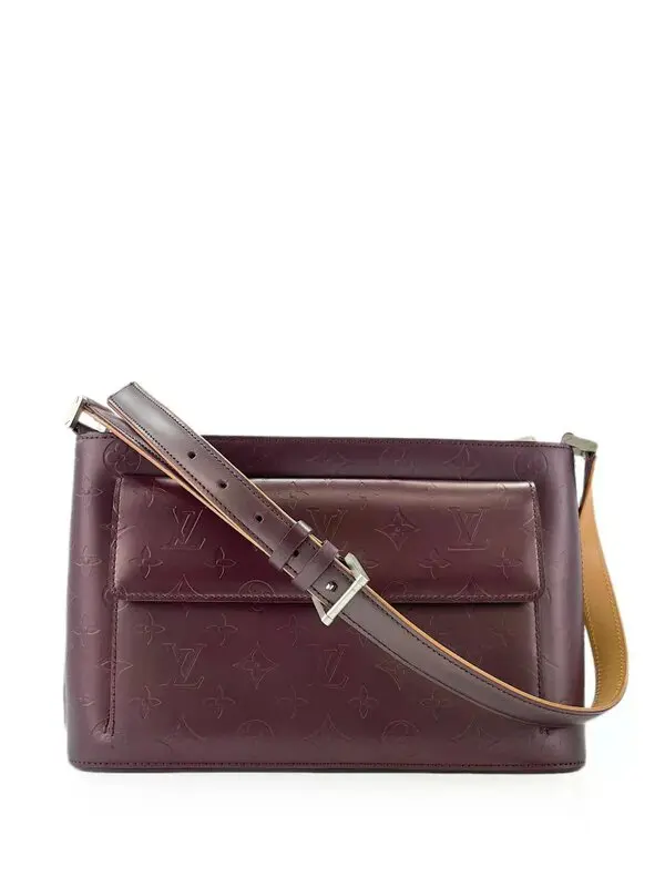 LOUIS VUITTON 2002 Alston Monogram Mat Crossbody Bag - Red