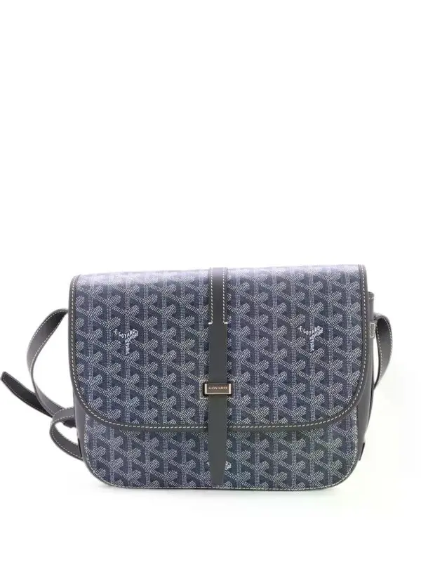 Goyard Belvedere Ii Messenger Bag Coated Canvas Mm Crossbody Bag - Grey