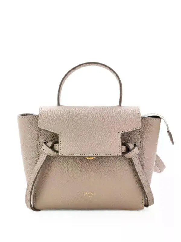 Celine Belt Bag Textured Leather Pico Shoulder Bag - Neutrals