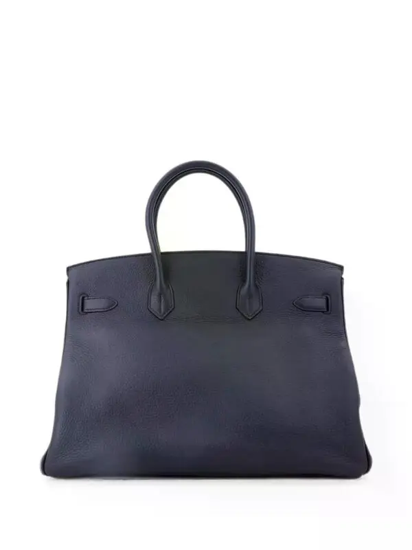 Hermès Birkin Handbag Clemence With Gold Hardware 35 Tote Bag - Blue