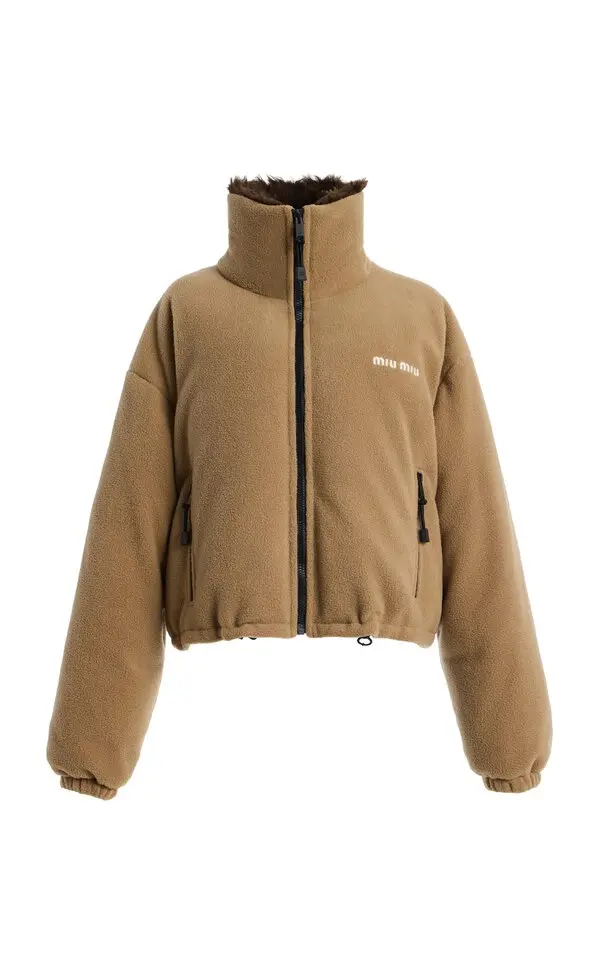 Miu Miu Fleece Puffer Jacket - Brown