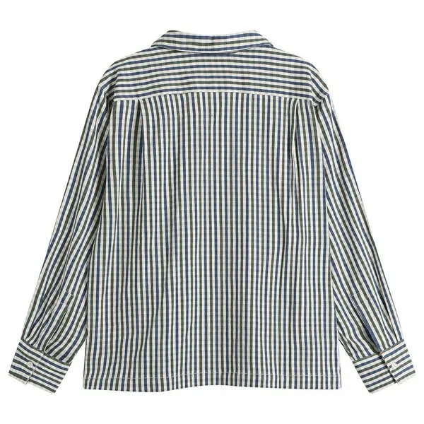 STORY MFG. Check Pa Shirt Presented End - Blue