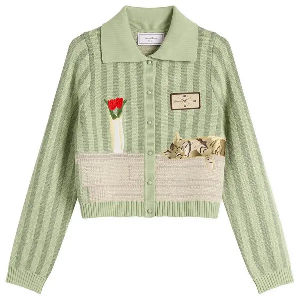 HOUSE OF SUNNY Sleepy Cat Cardigan - Matcha
